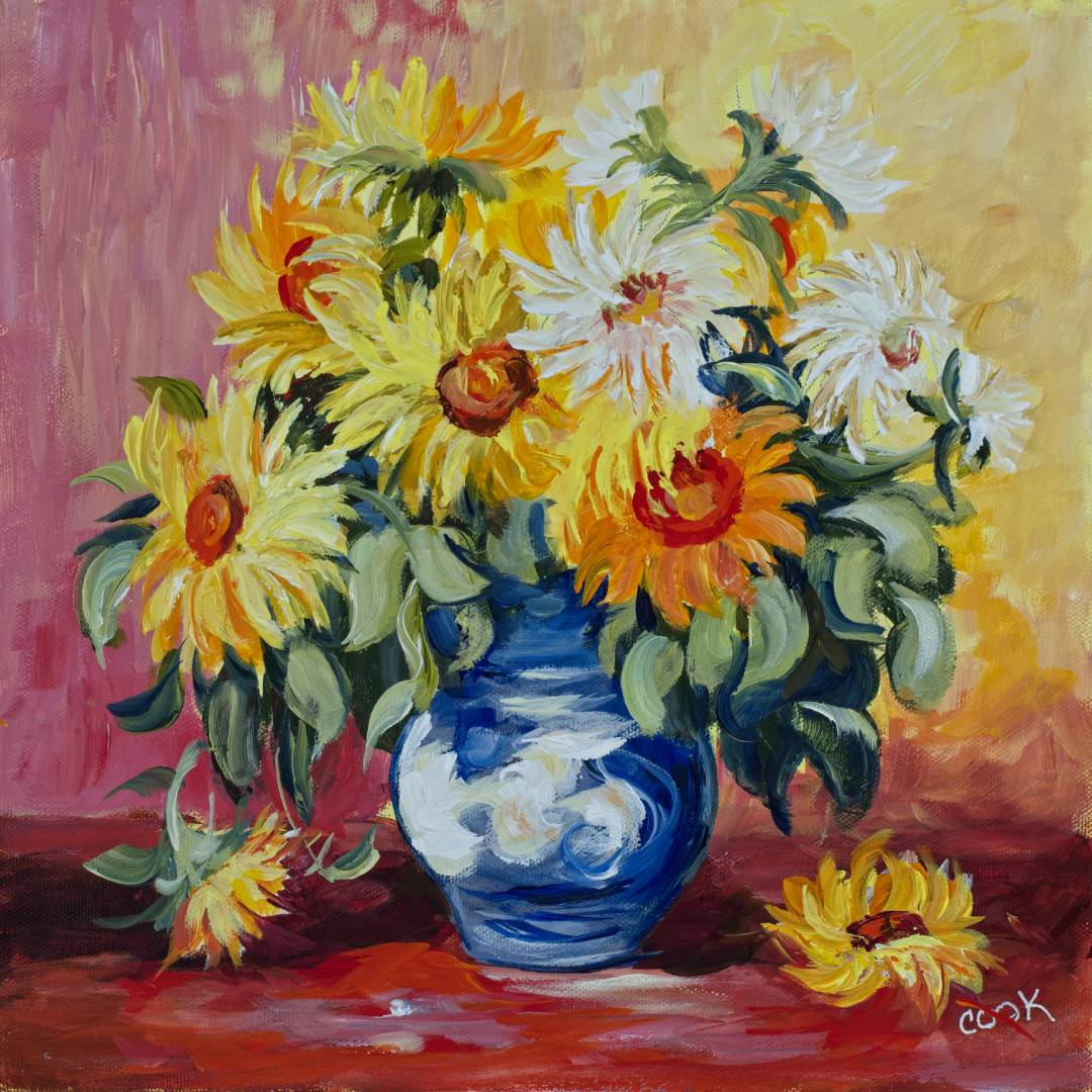 Sunflowers and Mums in Van Gogh Style – Tutorial – Academy of Fine Art ...