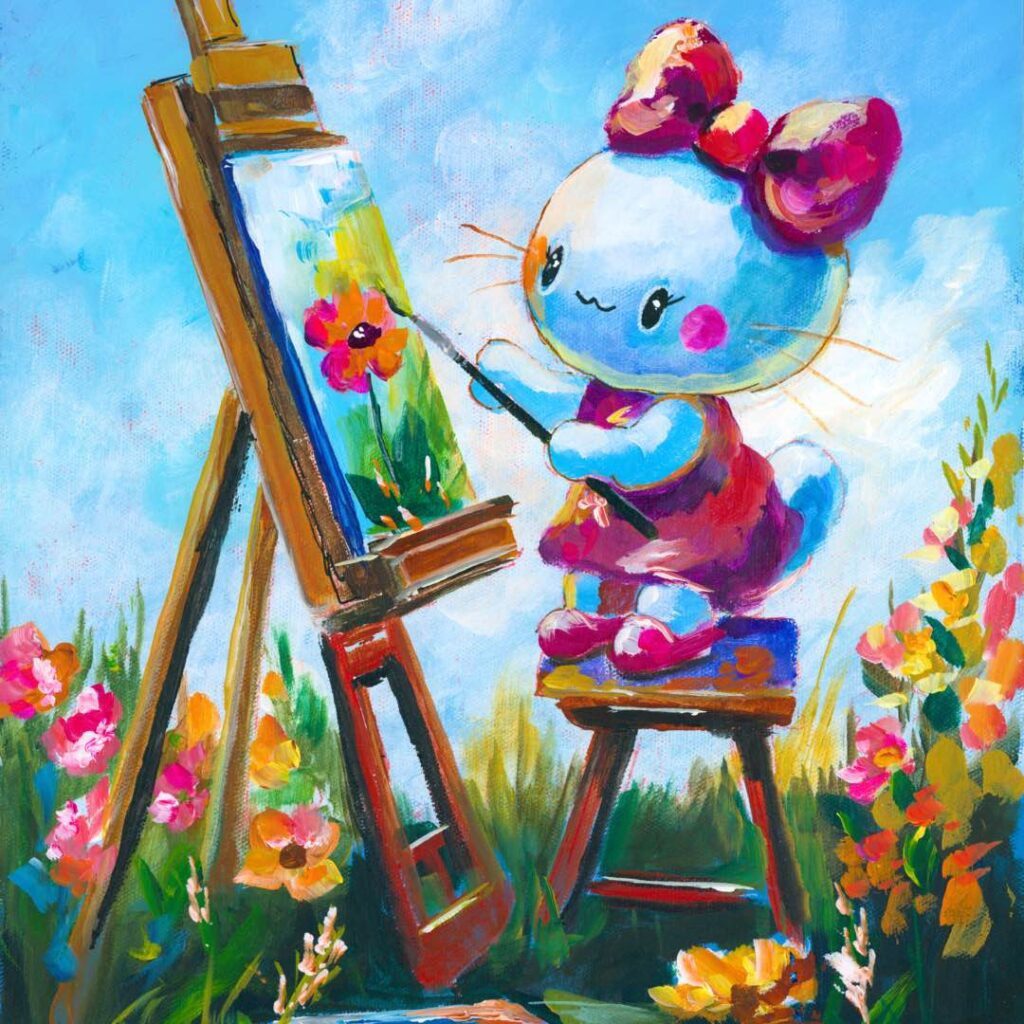Hello Kitty the Artist – Academy of Fine Art and Acrylic Painting