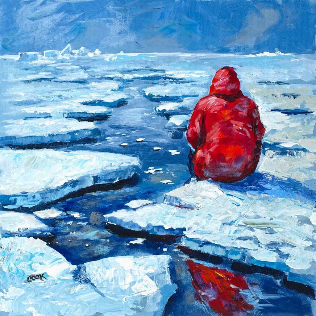 Icebound Red Reflection – Academy of Fine Art and Acrylic Painting