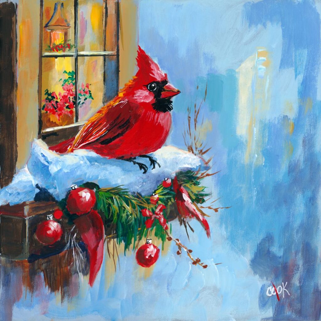 Cardinal in Winter – YouTube Tutorial – Academy of Fine Art and Acrylic ...